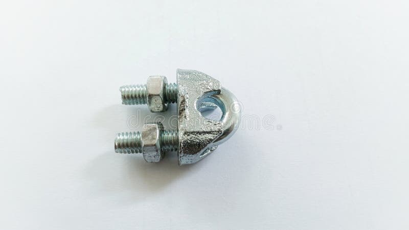 Wire Rope Clamp Isolated on White Background, Steel Wire Clamp Stock ...