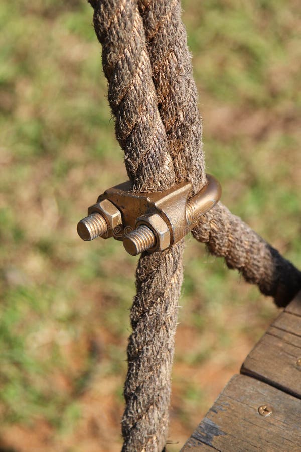 A Wire Rope Clip Lock on the Rope Stock Image - Image of wire, lock ...