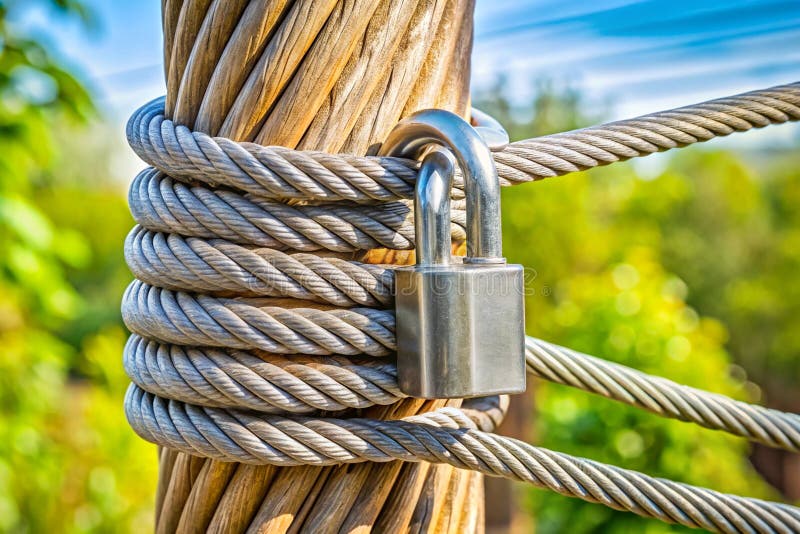 Wire Rope Heavy Clamping Lock Cable Pole Stock Illustration ...