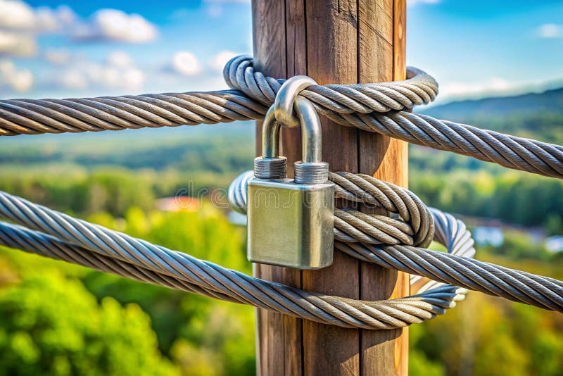 Rope Heavy Clamping Lock Cable Pole Stock Illustrations – 2 Rope Heavy ...