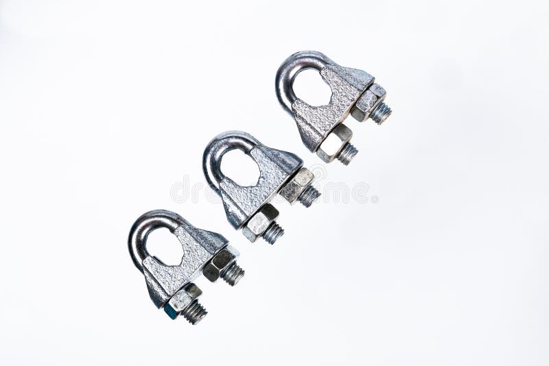 Wire Rope with a Lock Wire Rope on a White Background Stock Photo ...