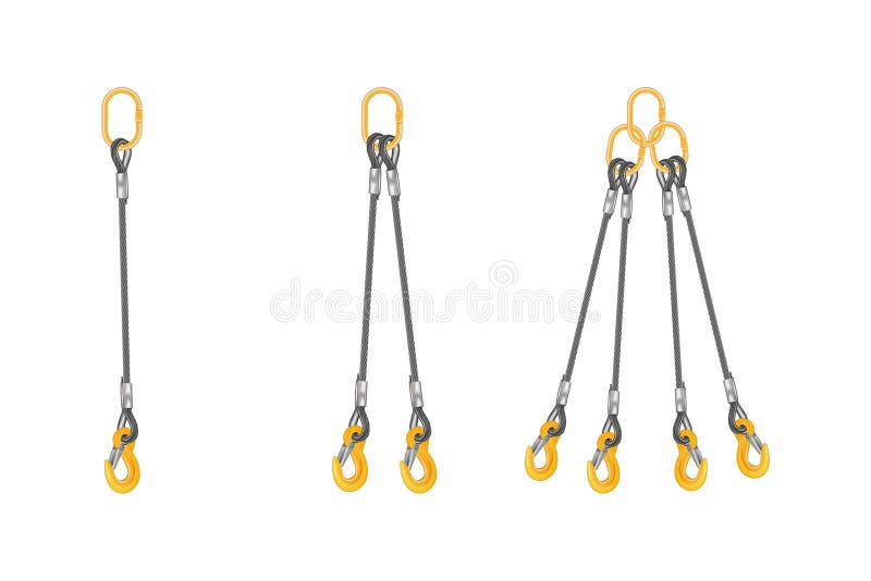 Wire Rope Sling for Lifting Heavy Load Stock Vector - Illustration of ...