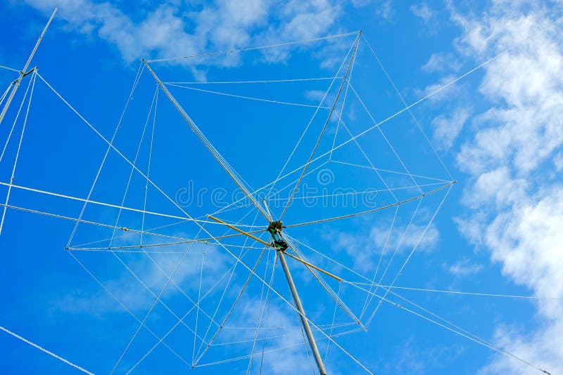 Rotating Antenna of Marine Radar and Searchlight on Top of the Ship ...