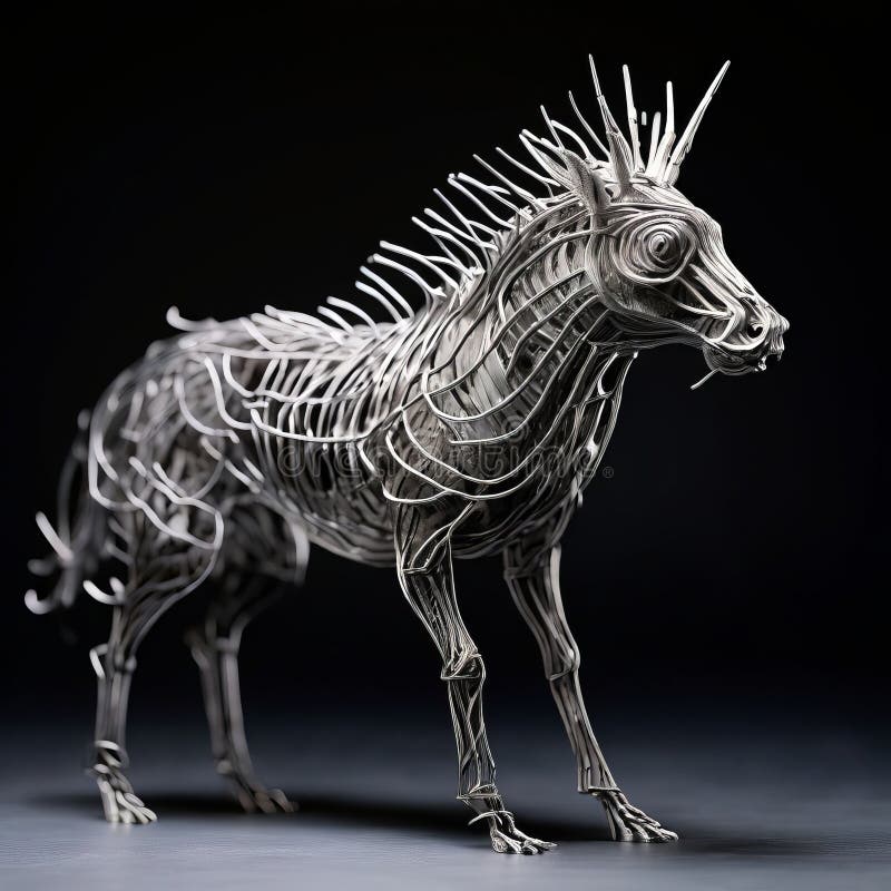 A Wire Sculpture of an Animal or Creature Using Simple Lines an Stock ...