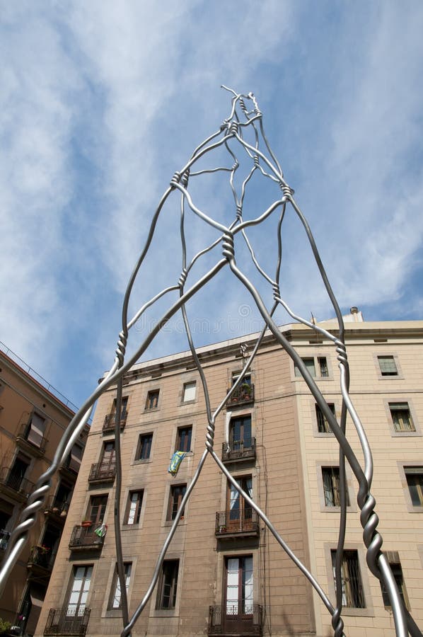 Wire Sculpture Barcelona, Spain Stock Photo - Image of building ...