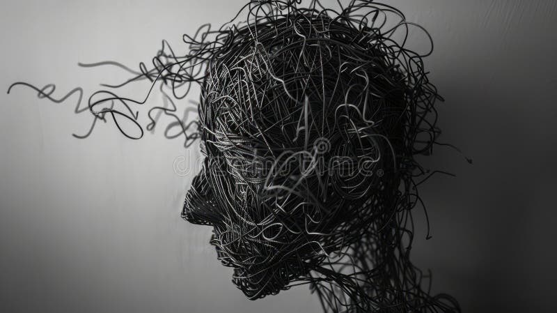 The Wire Human Head.AI Generated Image Stock Image - Image of craft ...