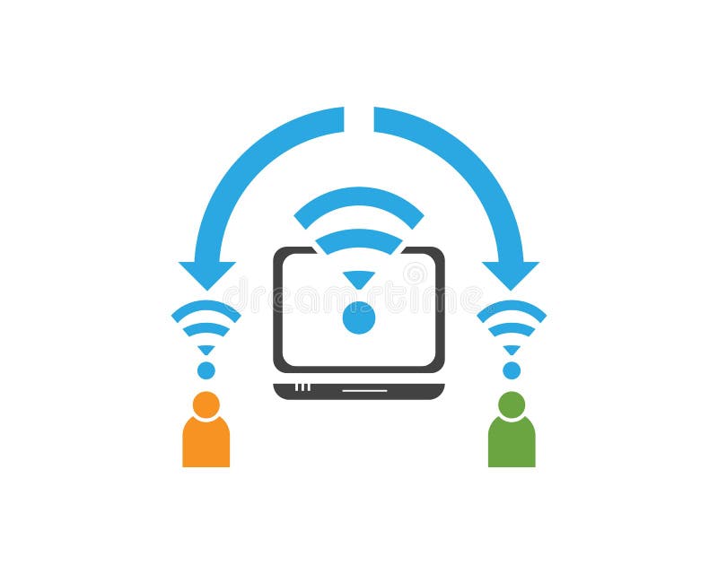 Wire less Sharing To People from Computer Logo Design Stock Vector ...