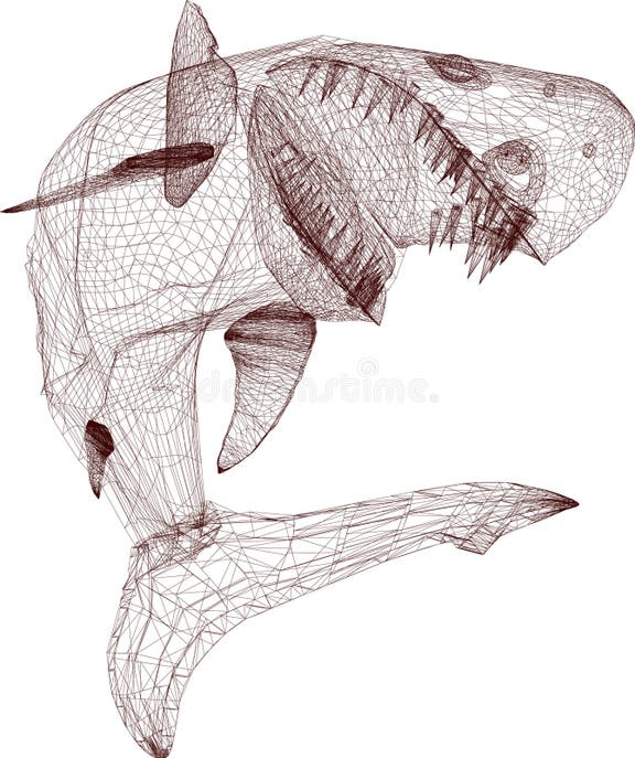 Wire shark stock vector. Illustration of wire, fish, blue - 5400424