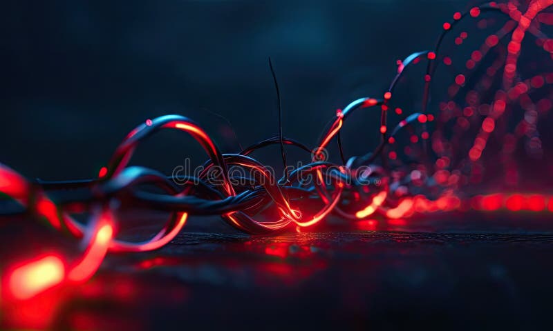 A Wire is Shown in a Close Up View with a Bright Red Color. the Wire is ...