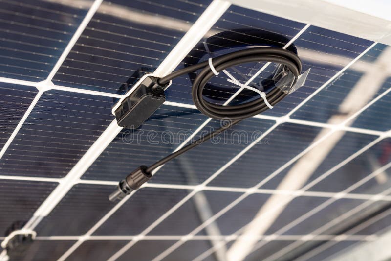 Wire of Solar Photo Voltaic Panel System Modules Stock Image - Image of ...
