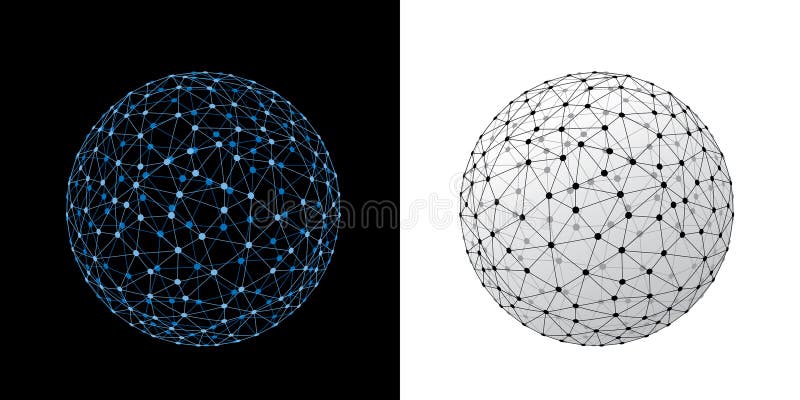 Wire sphere dots stock vector. Illustration of grid - 304814363