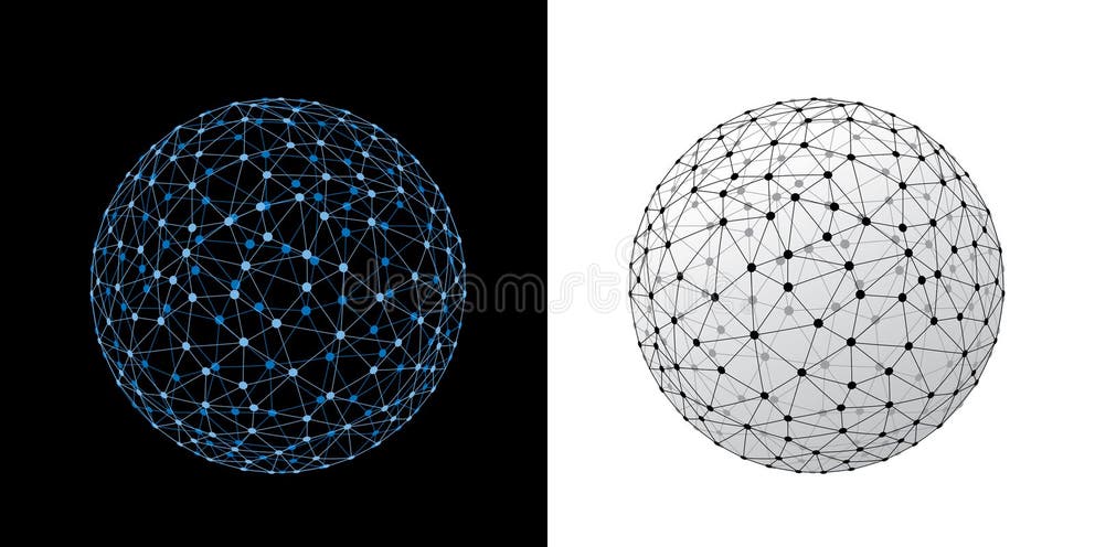 Wire sphere dots stock vector. Illustration of grid - 304814363