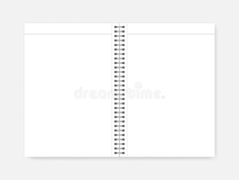 Spiral Blank White A4 Notebook Page with Margins Realistic Mock-up ...