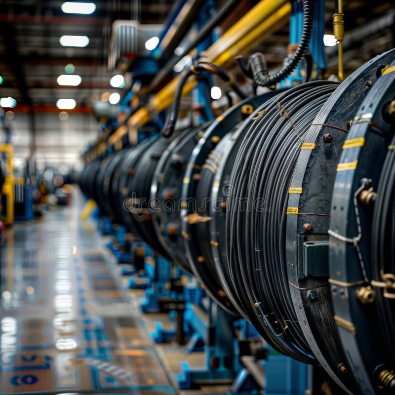 Organized Wire Spool Storage in Industrial Warehouse Setting ...