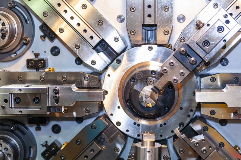 The Wire Spring Production Machine Operation. Stock Photo - Image of ...