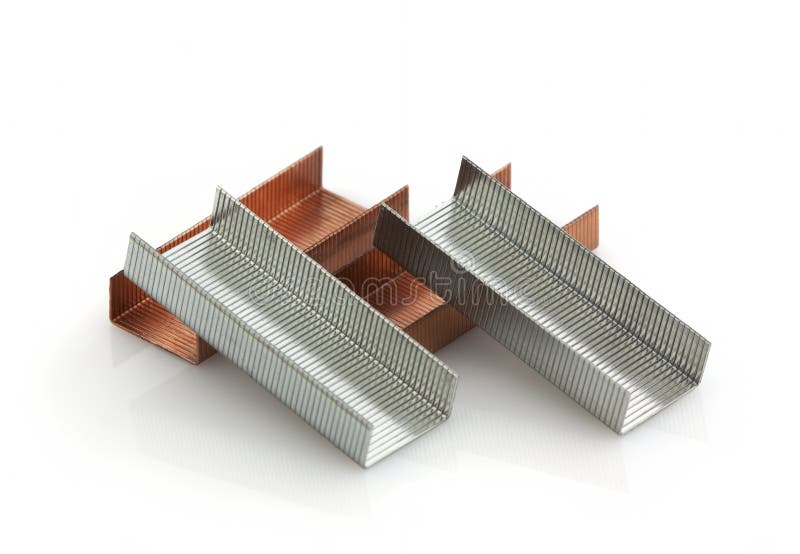 Wire Staples for Stapler on White Background Stock Photo - Image of ...