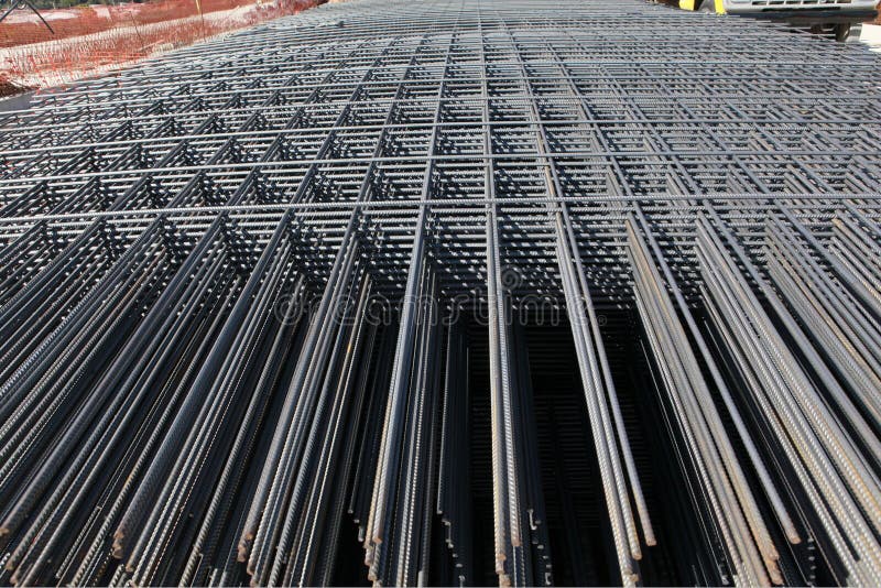 Wire steel bar stock photo. Image of rebar, strong, mesh - 152786282