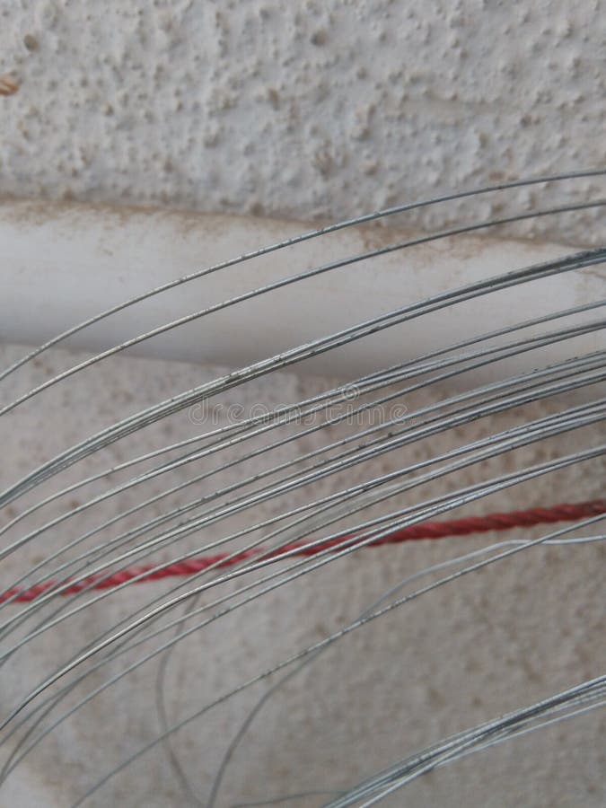 Wire stock image. Image of hanged, wire, wall, steel - 74440515