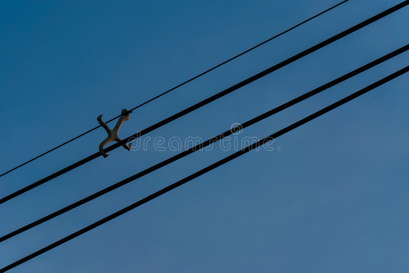 Wire String with Blue Sky Background Stock Photo - Image of equipment ...