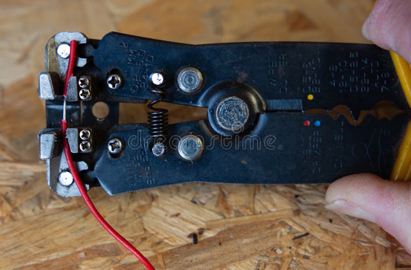 Wire Strippers with Cable in the Jaws Stock Photo - Image of tools ...