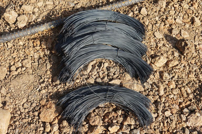Wire for Structural Work in the Building Construction Site Stock Image ...