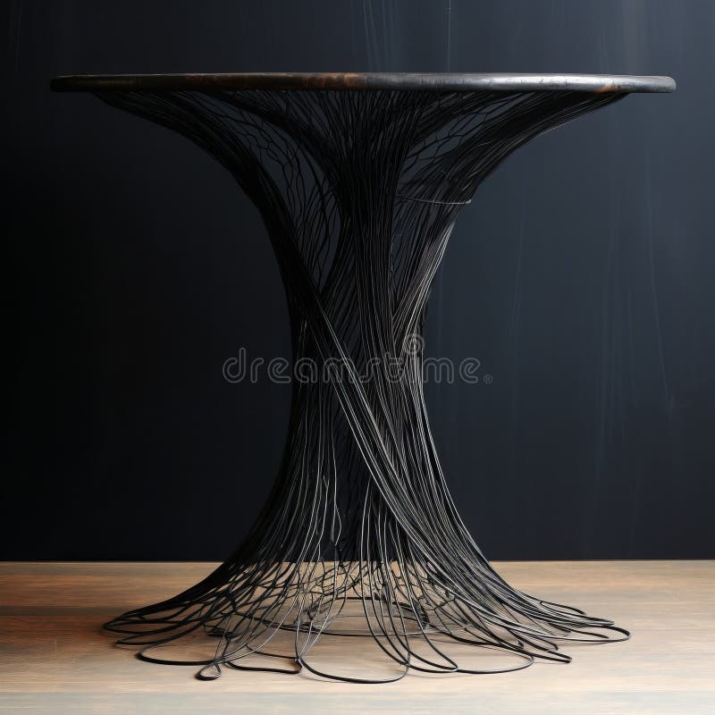 Wire Table with Long Branches and Dynamic Brushwork Vibrations Stock ...
