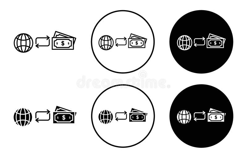 Wire Transfer Icon Outline Flat Icon Stock Vector - Illustration of ...