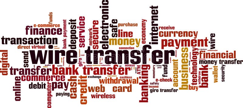 Wire transfer word cloud stock vector. Illustration of deposit - 176798681