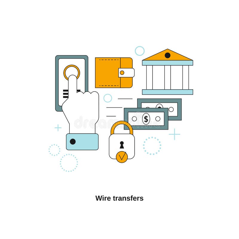 Wire transfers concept stock vector. Illustration of mobile - 190313056