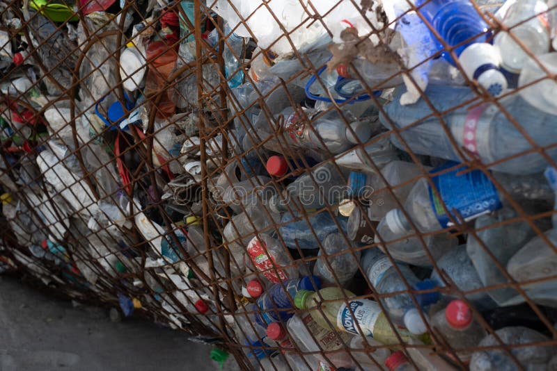 Wire Trash Container for Collecting Plastic Waste on a Clean Beach ...