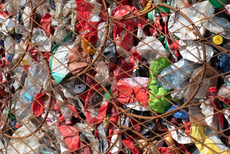Wire Trash Container for Collecting Plastic Waste on a Clean Beach ...