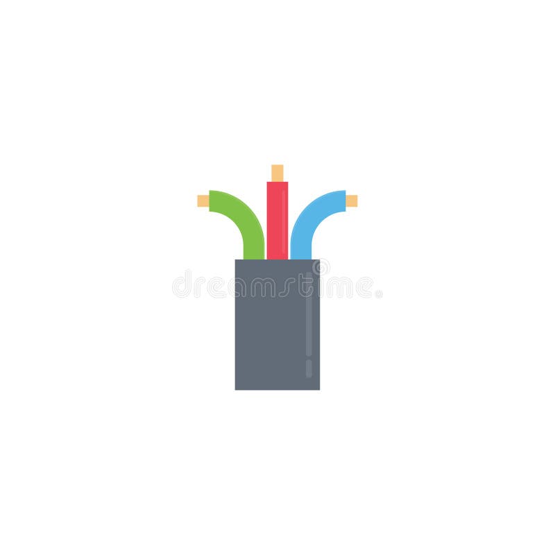 Wire Vector Flat Colour Icon Stock Vector - Illustration of icon ...