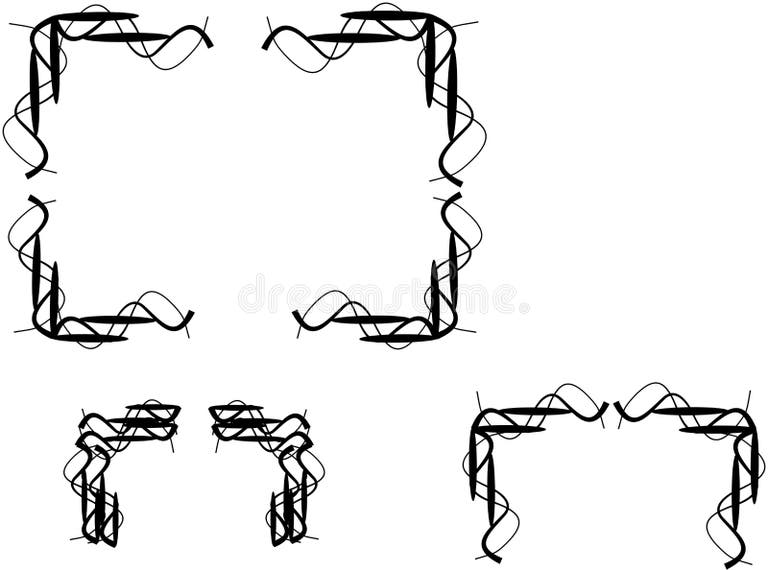 Wire wand borders on white stock vector. Illustration of booking - 8512559