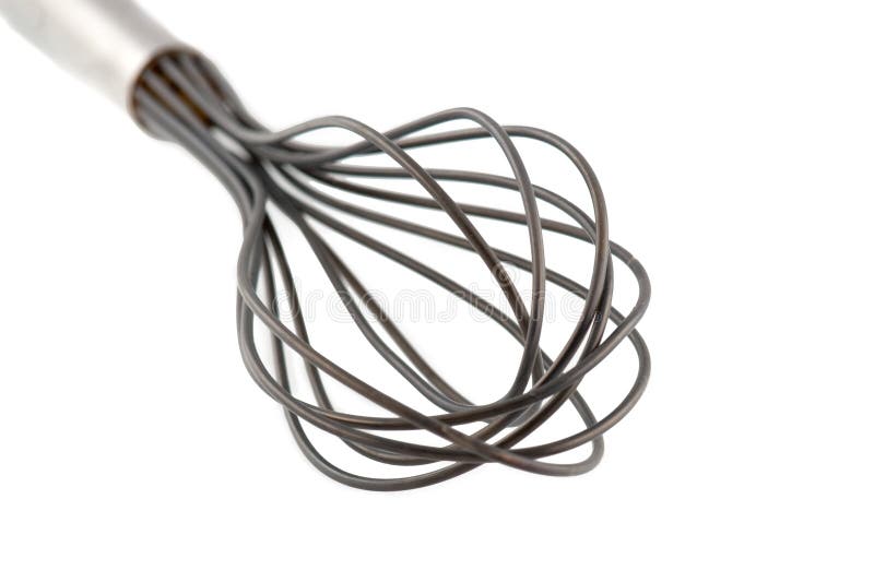 Wire Whisk Isolated on White Stock Photo - Image of silver, metal: 12630924