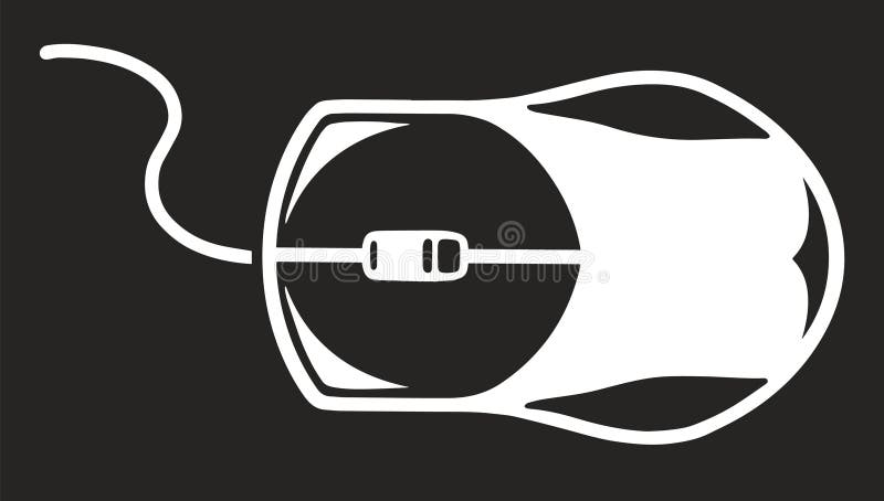 Wired Computer Mouse Monochrome Sticker Stock Vector - Illustration of ...