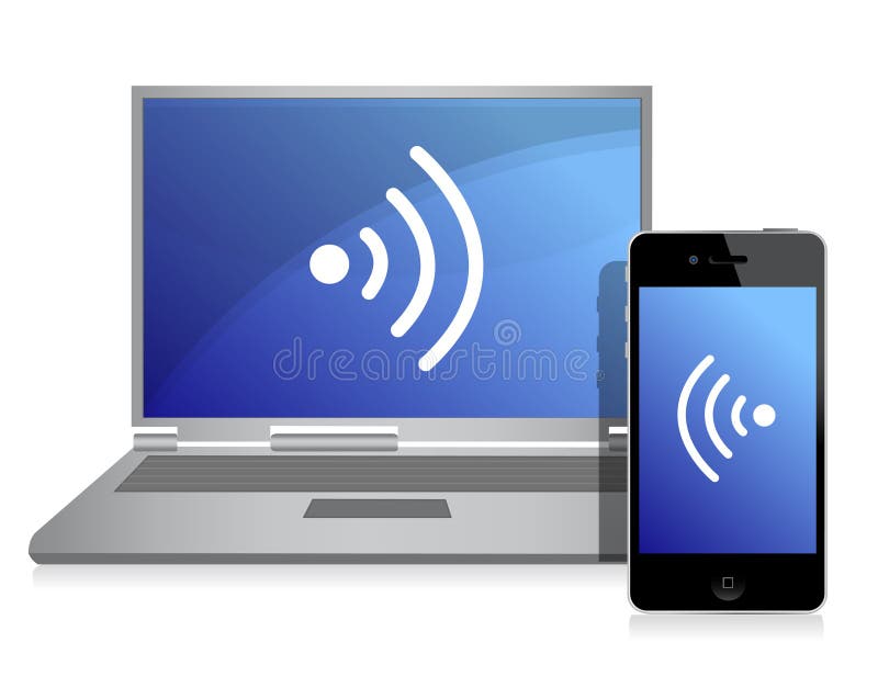 Wired Connection between Mobile Phone and Laptop Stock Vector ...