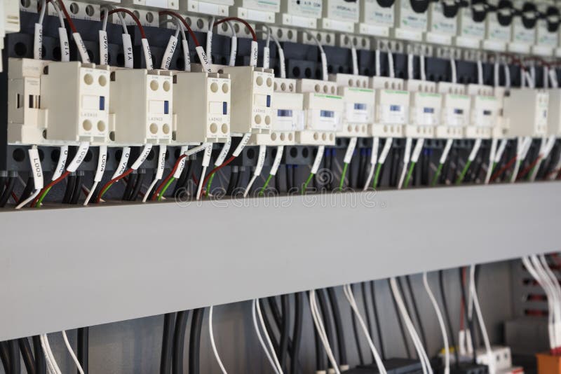 Wired Electrical Board with Terminals Stock Image - Image of ...