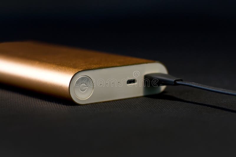 Wired External Portable Battery for Charge Cell Phone Stock Photo ...
