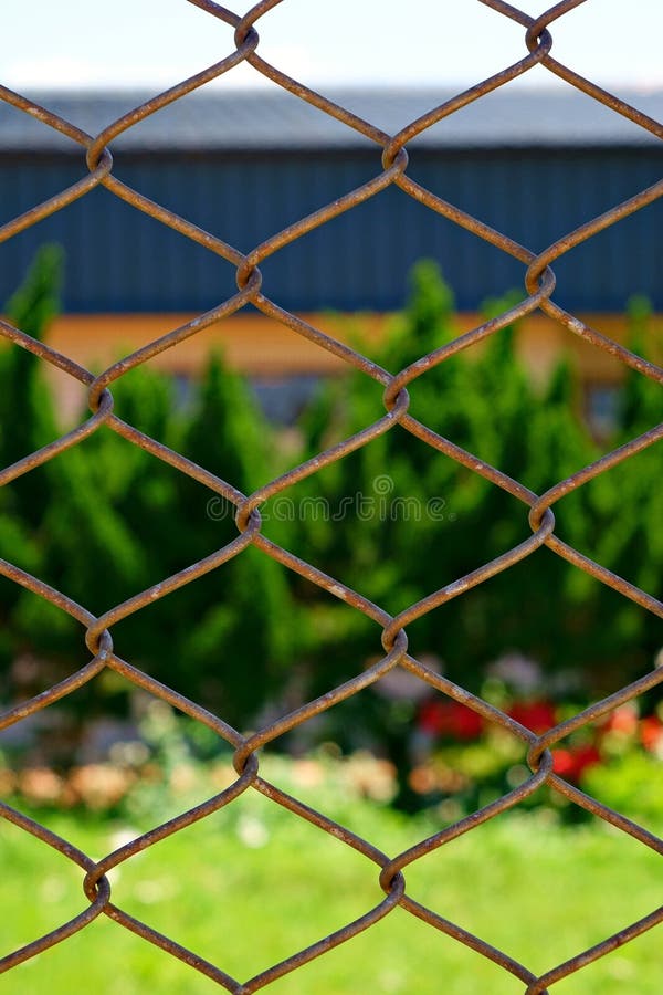 Wired fence stock photo. Image of blurry, chainlink, link - 92577326