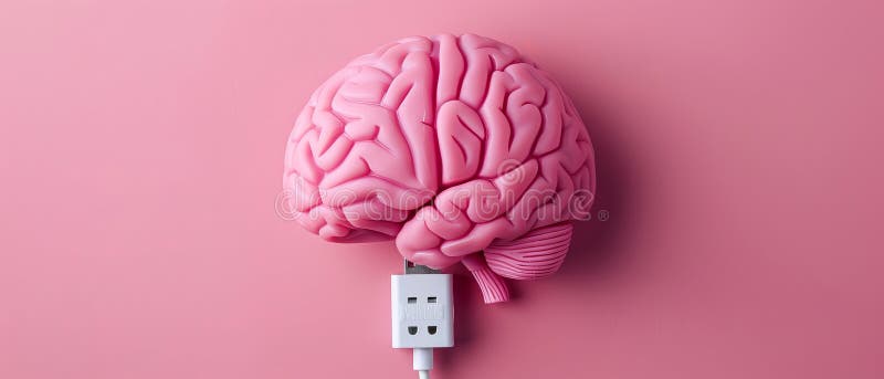 Wired for Genius: Enhancing Brain Activity on a Lilac Canvas Stock ...