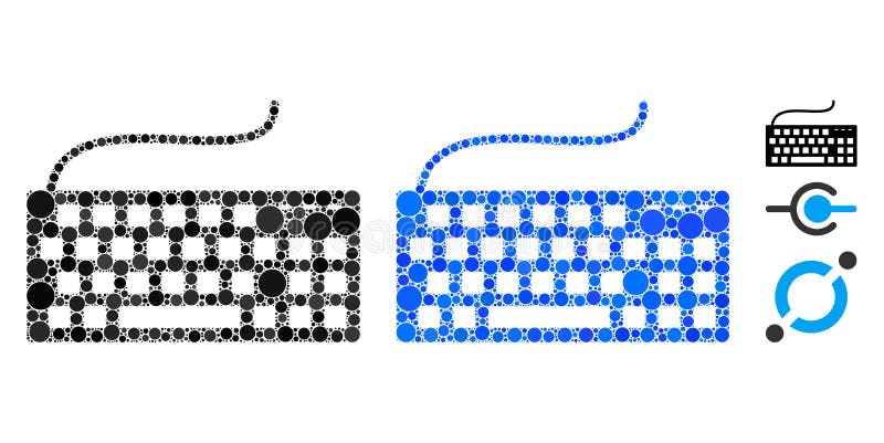 Wired Keyboard Composition Icon of Circles Stock Illustration ...