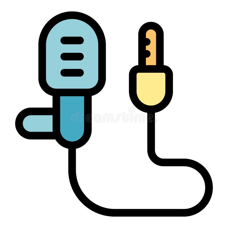 Wired Microphone with Cable and Jack Connector Icon Stock Illustration - Illustration of ...