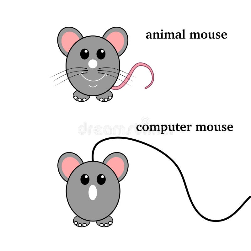 A Wired Mouse and Mini Mouse Stock Illustration - Illustration of ...