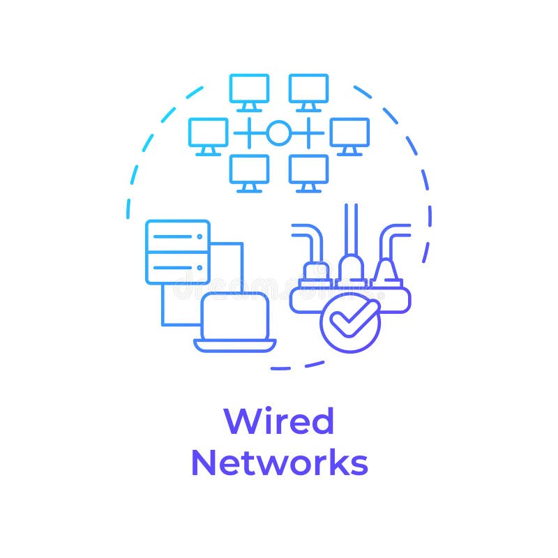Wired Networks Blue Gradient Concept Icon Stock Illustration ...