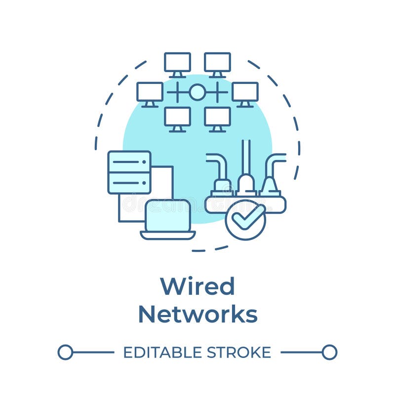 Wired Networks Soft Blue Concept Icon Stock Vector - Illustration of ...