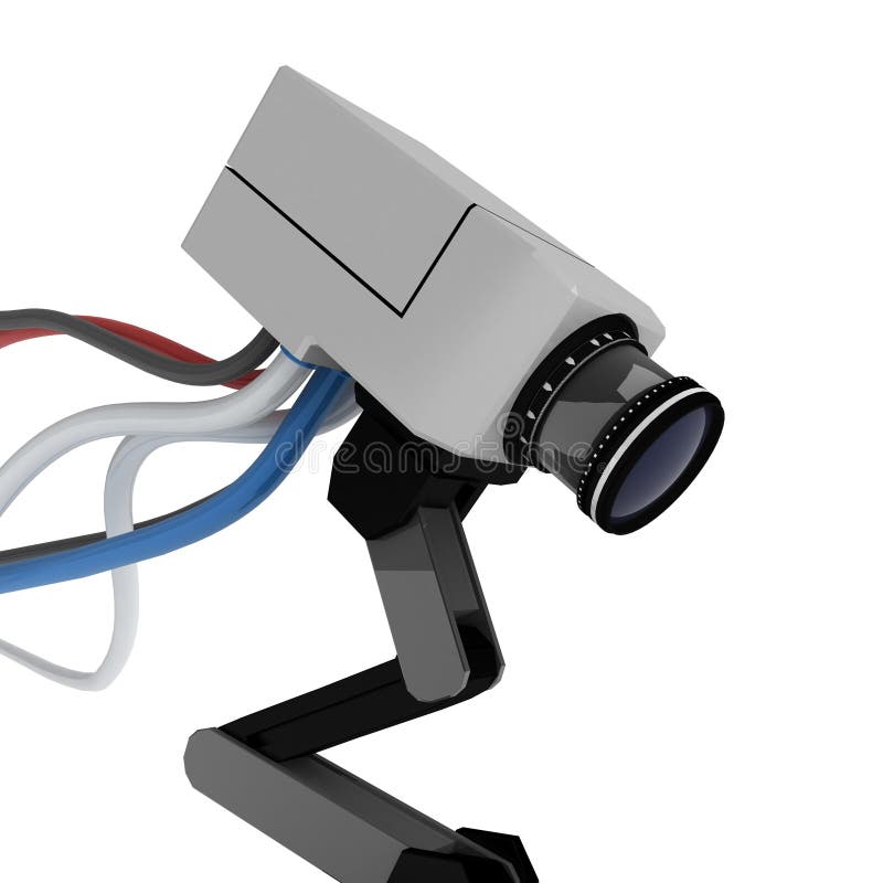 Wired Surveillance Camera stock illustration. Illustration of square ...