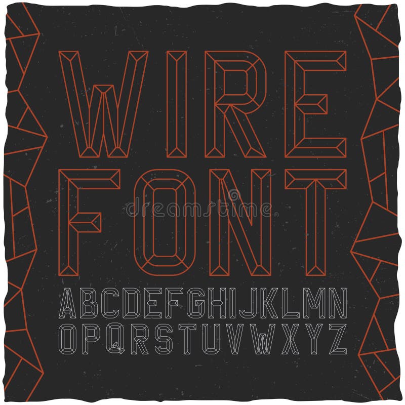 WireFont on Black Design Vector Illustration Stock Vector ...