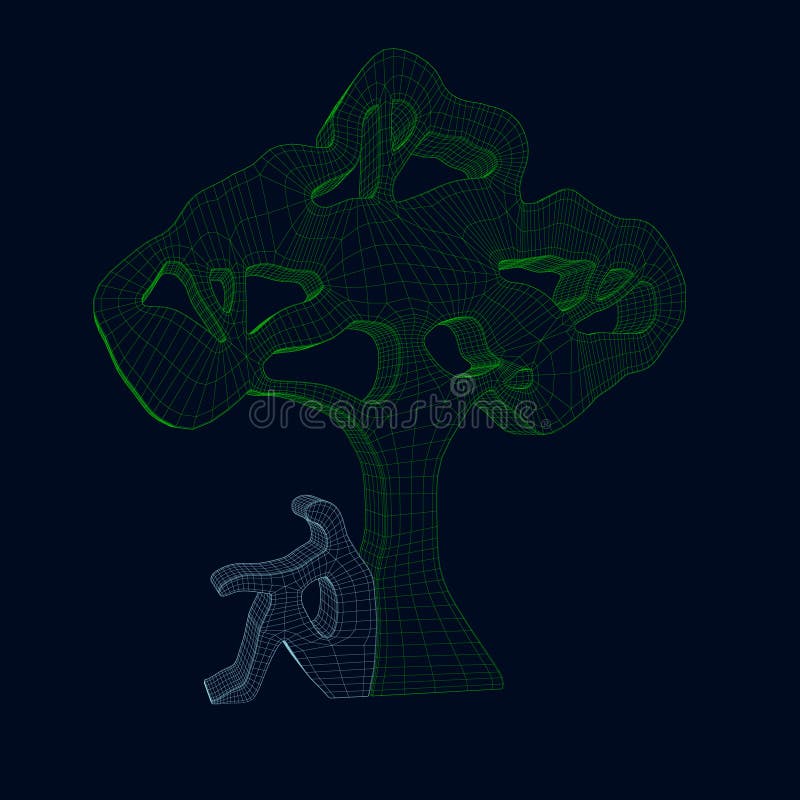 3d Wireframe Tree Stock Illustrations – 747 3d Wireframe Tree Stock ...