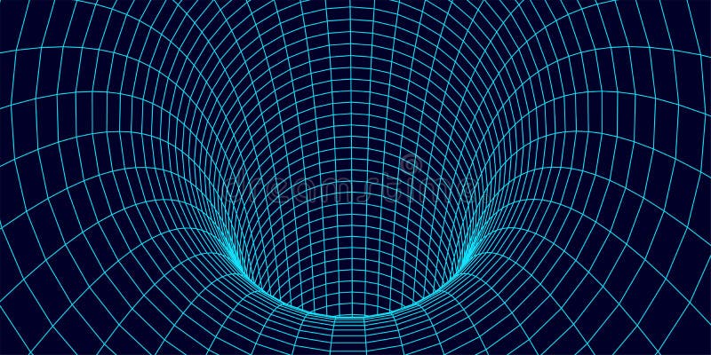 Wireframe Abstract Tunnel. 3D Tunnel Grid. Futuristic 3d Portal ...