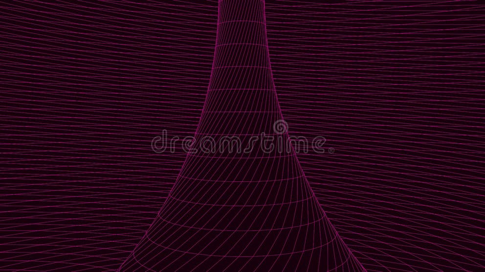 Wireframe Abstract Tunnel. 3D Vector Wormhole with a Mesh Structure ...